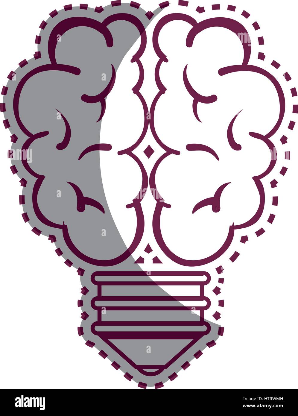 bulb with brain icon Stock Vector Image & Art - Alamy