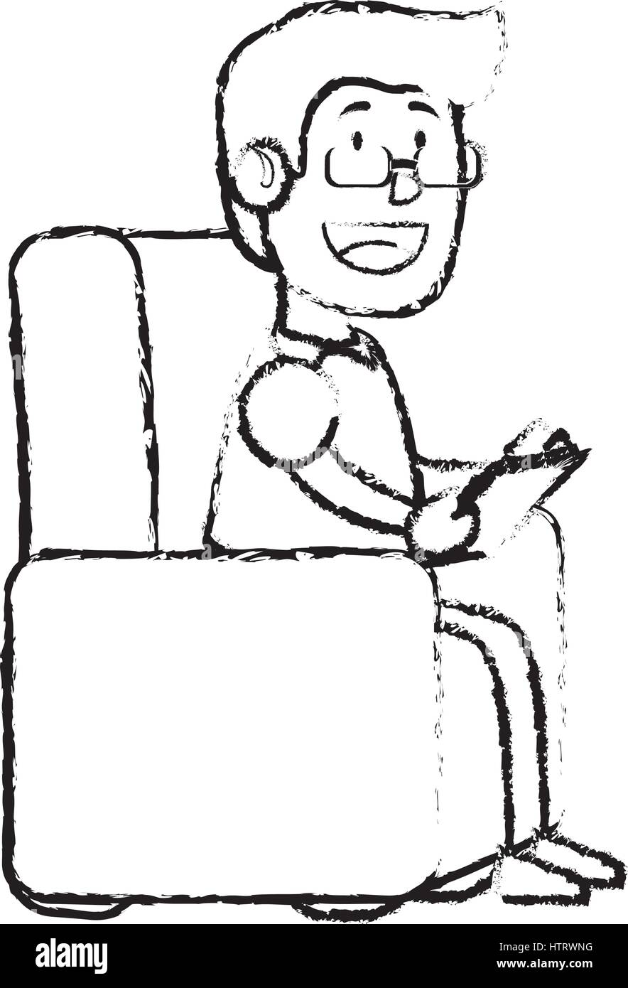 Psychologist young man patient Stock Vector Images - Alamy