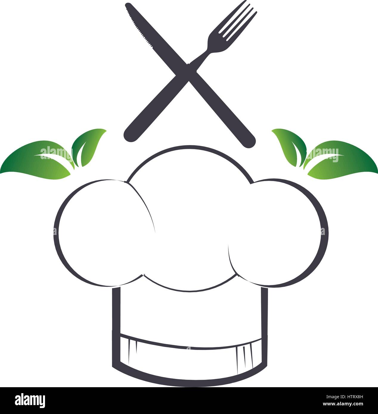 chef hat with leafs healthy food icon Stock Vector Image & Art - Alamy