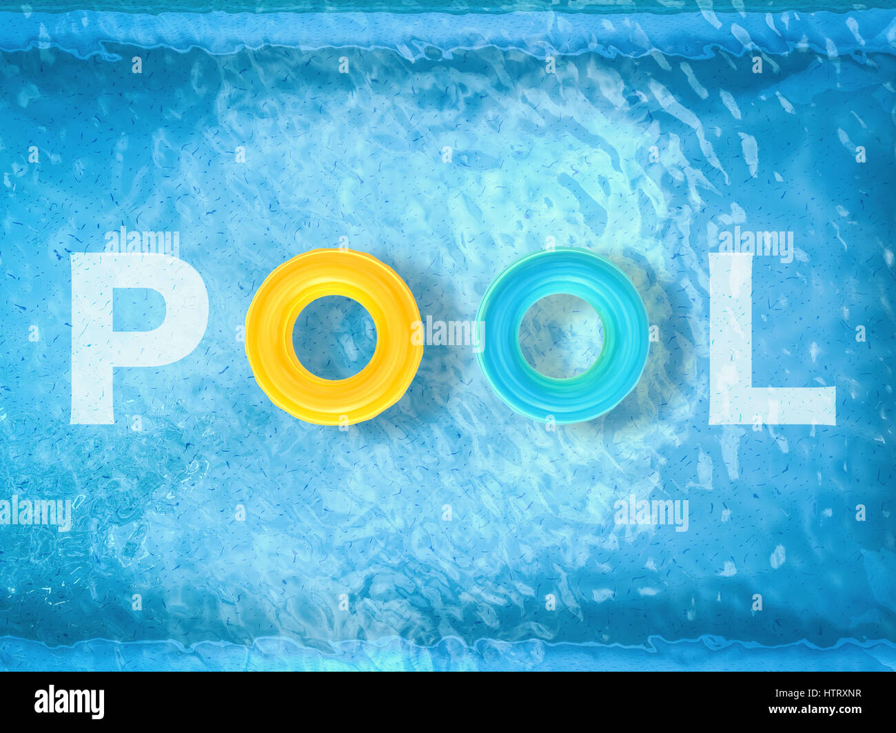 pool letter on pool background top view Stock Photo - Alamy