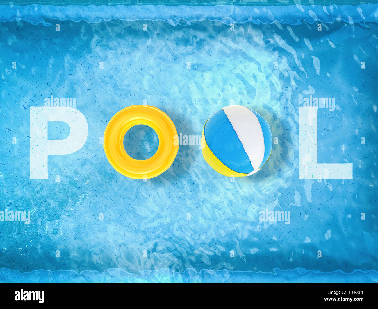 pool letter on pool background top view Stock Photo - Alamy