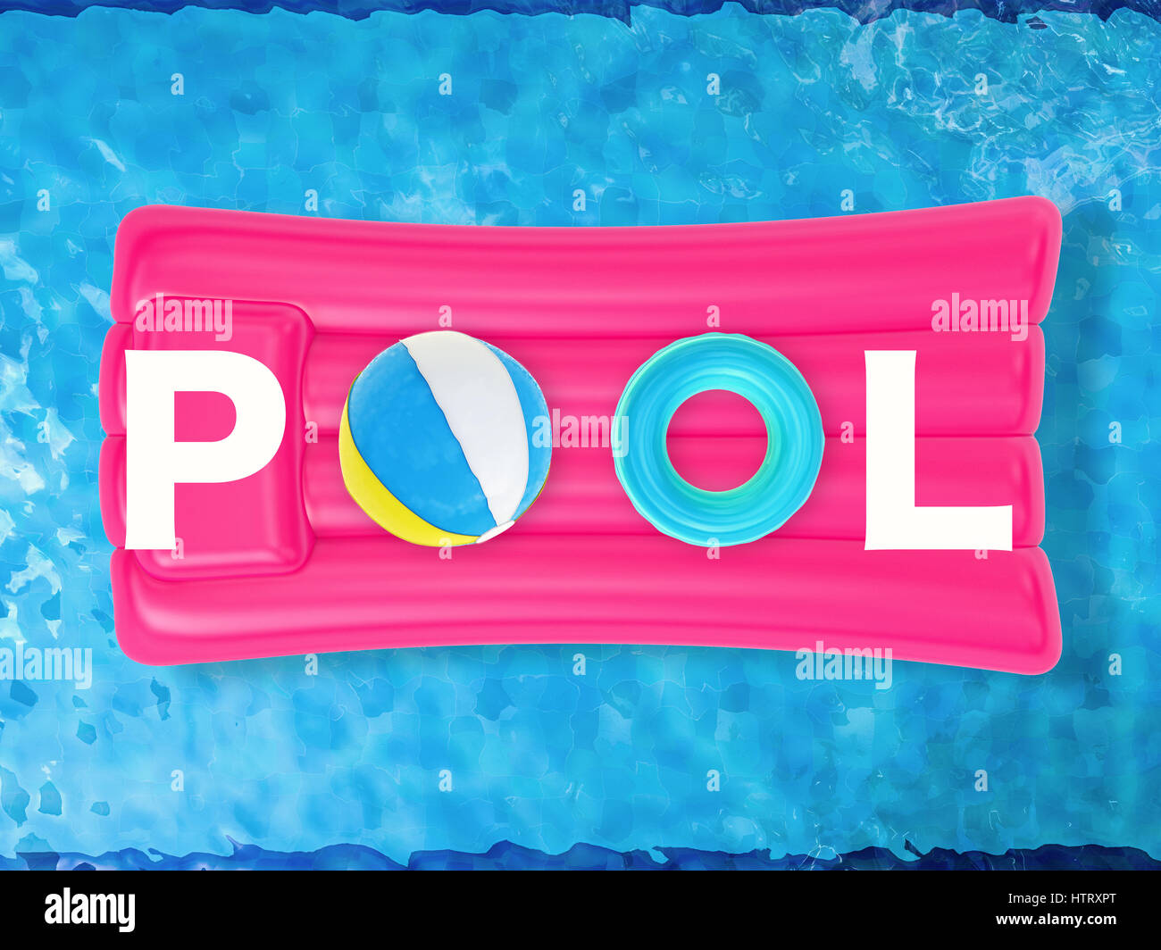 pool letter on inflatable raft top view Stock Photo - Alamy