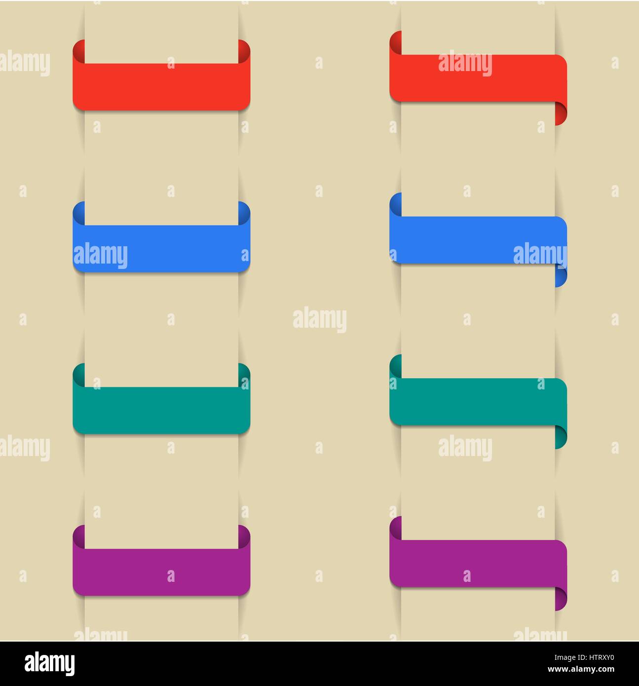 Set of different colored bookmarks second part, vector illustration ...