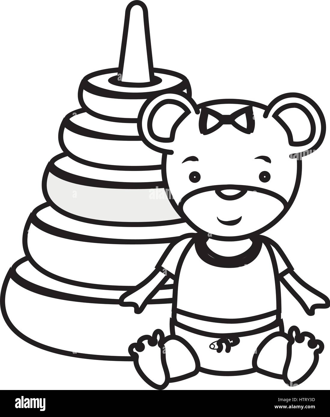 cute plush doll with rings pile icon Stock Vector Image & Art - Alamy