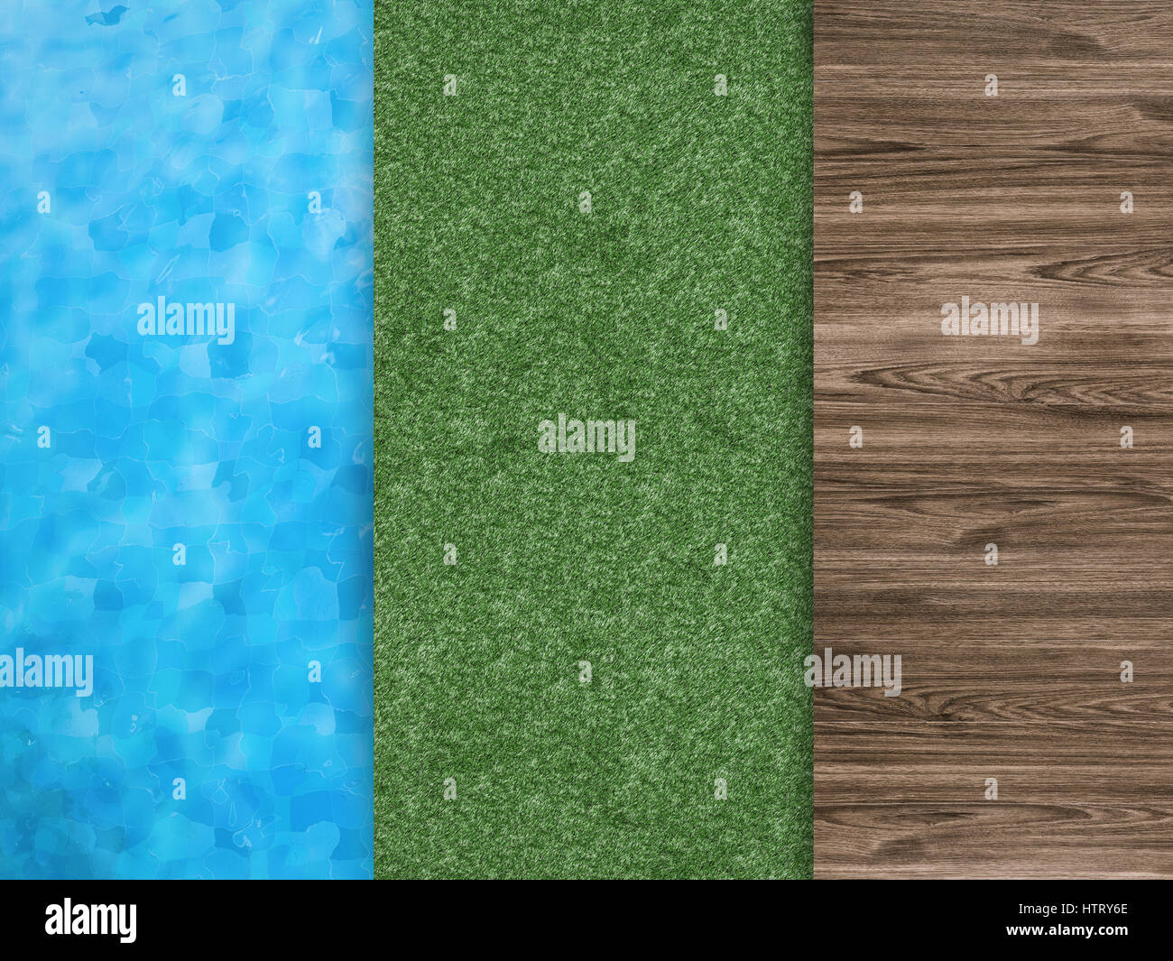 pool side with green grass and wooden floor Stock Photo - Alamy