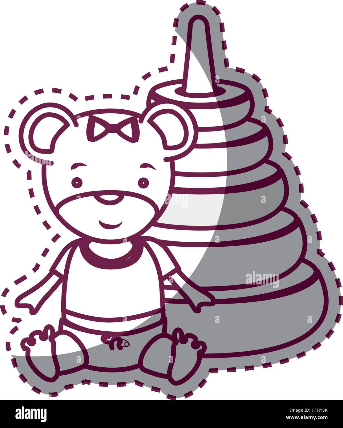 cute plush doll with rings pile icon Stock Vector Image & Art - Alamy