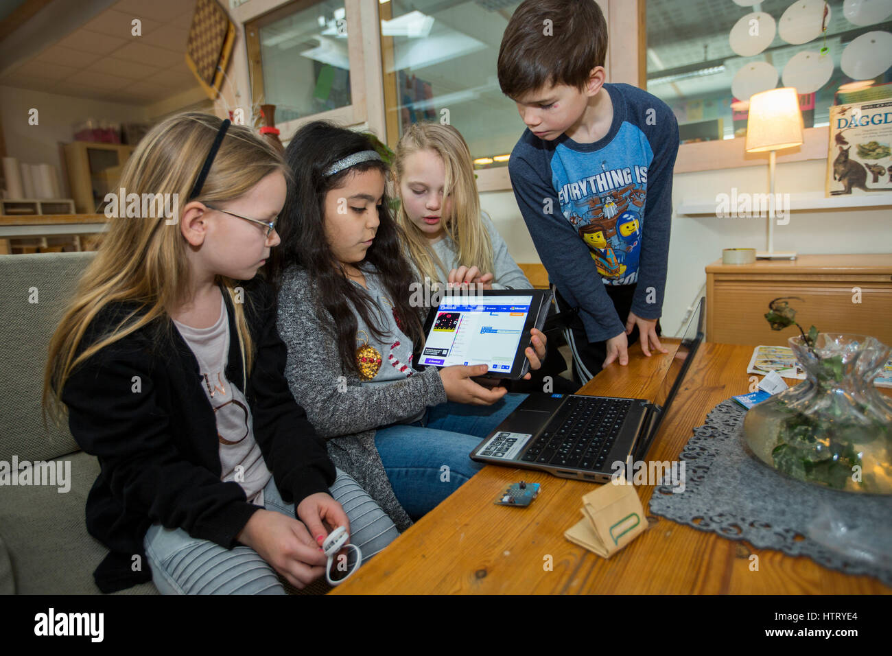 Children use computers in their teaching, Sweden Stock Photo - Alamy