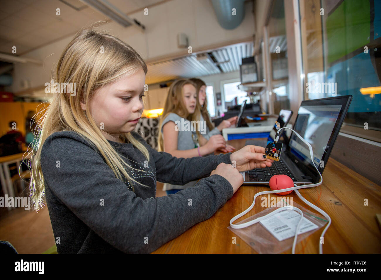 Children use computers in their teaching, Sweden Stock Photo - Alamy