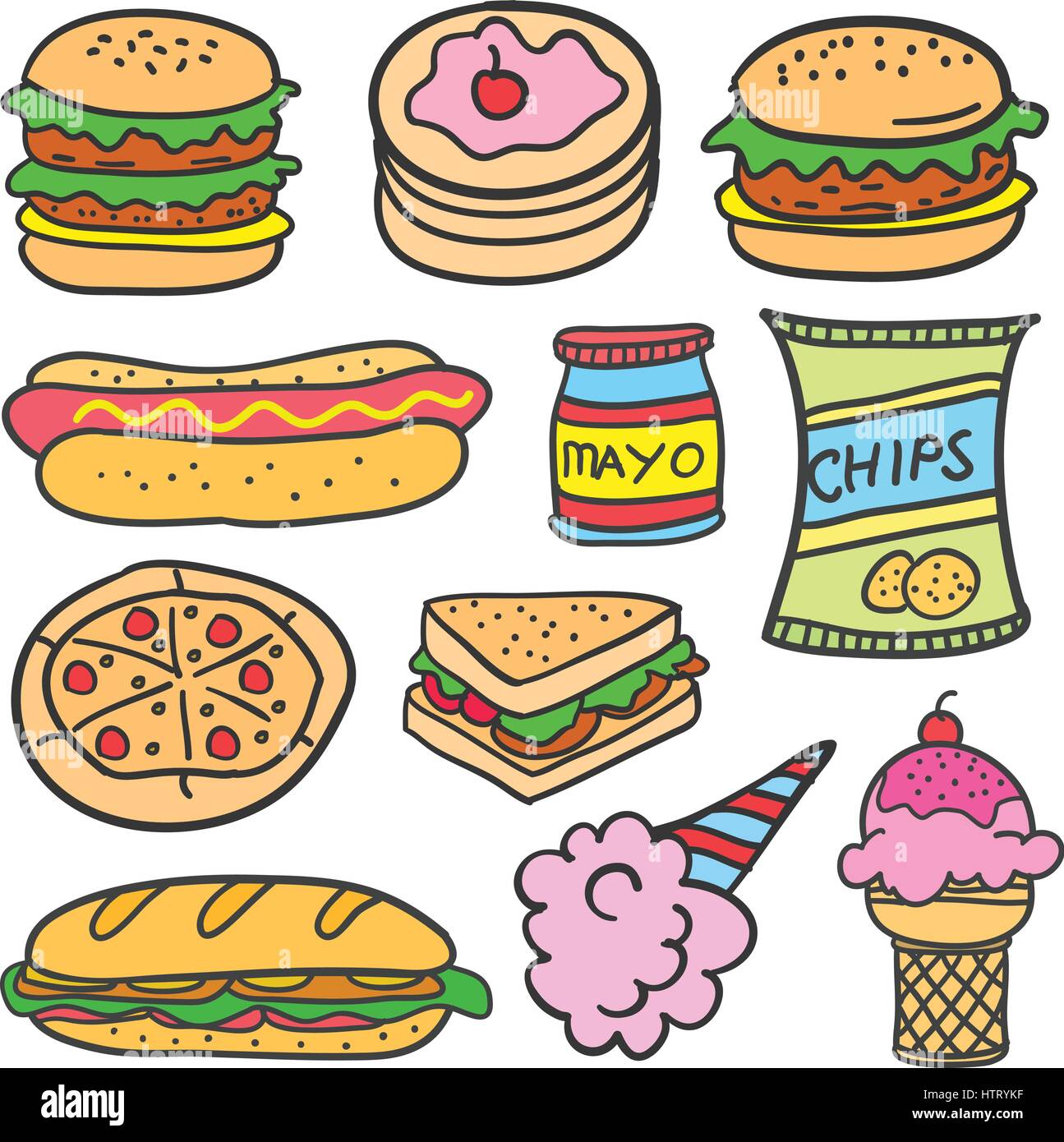 Doodle of food style design Stock Vector Image & Art - Alamy