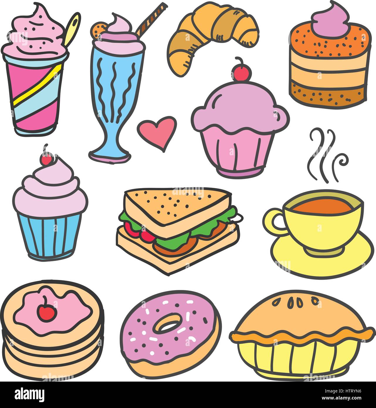 Doodle of food various collection Stock Vector Image & Art - Alamy