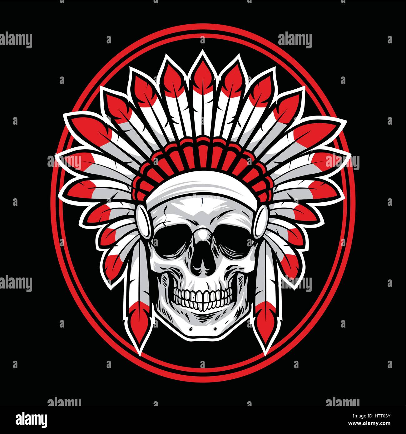 Indian Skull Vector Native American Indian Chief Skull Vector Graphic