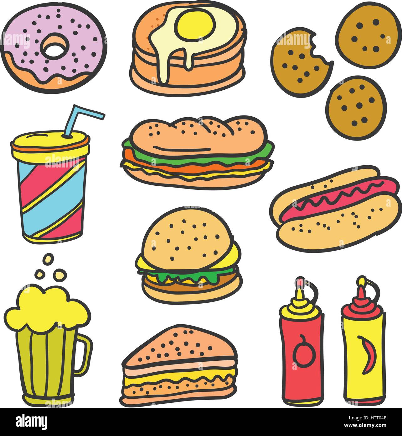 Doodle of food style design collection Stock Vector Image & Art - Alamy