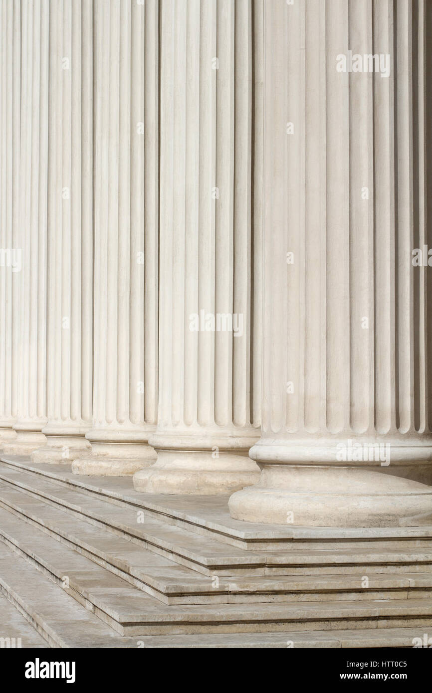 vertical perspective view close up of classical building marble white ...