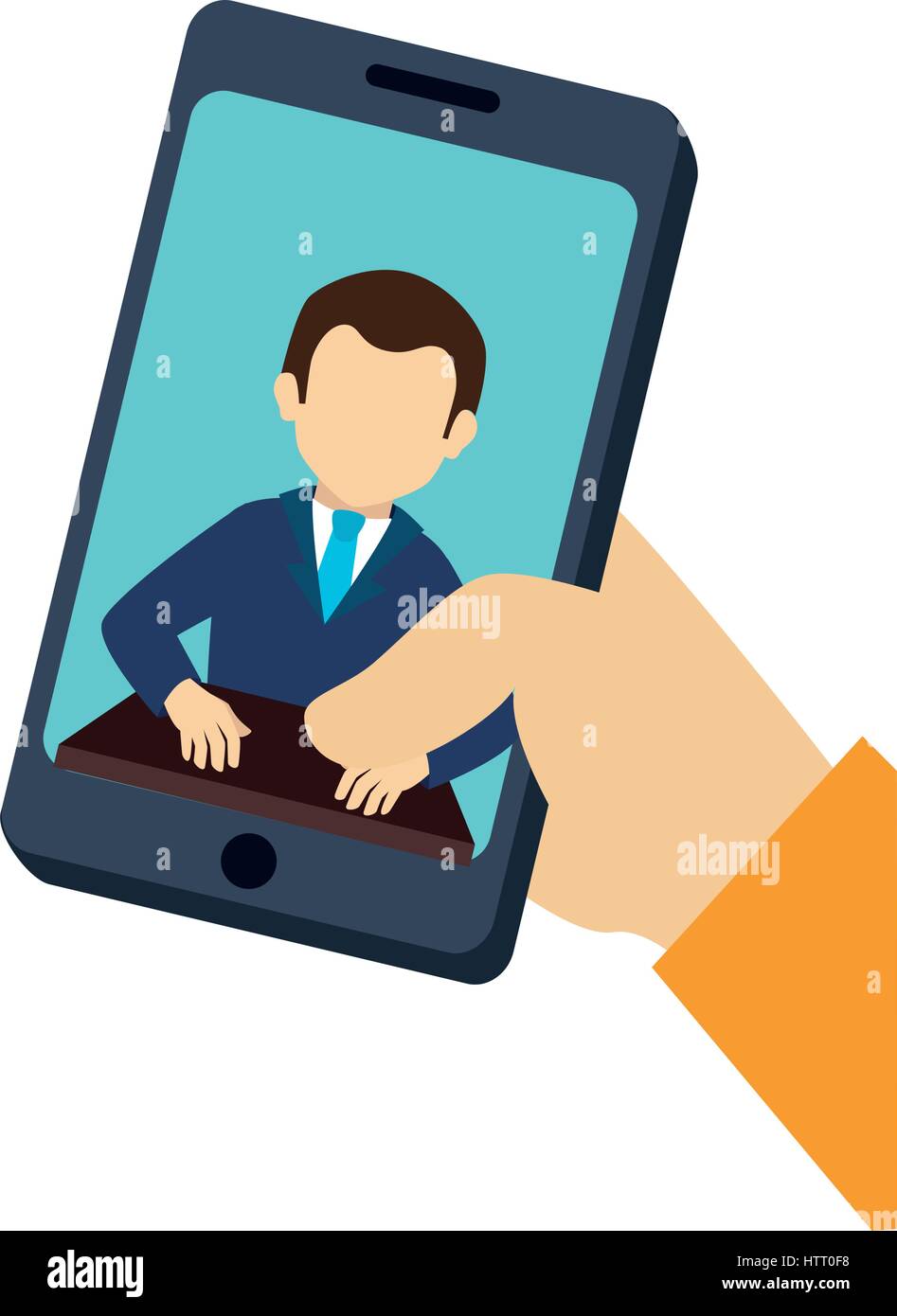 smartphone with contact icon Stock Vector Image & Art - Alamy
