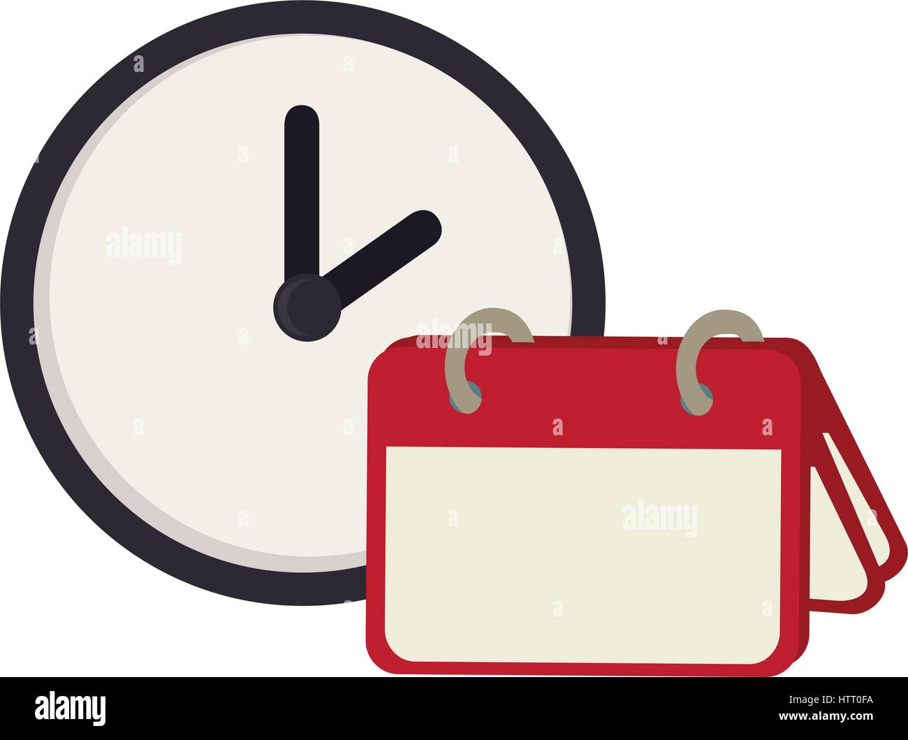 calendar with time clock isolated icon Stock Vector Image & Art - Alamy