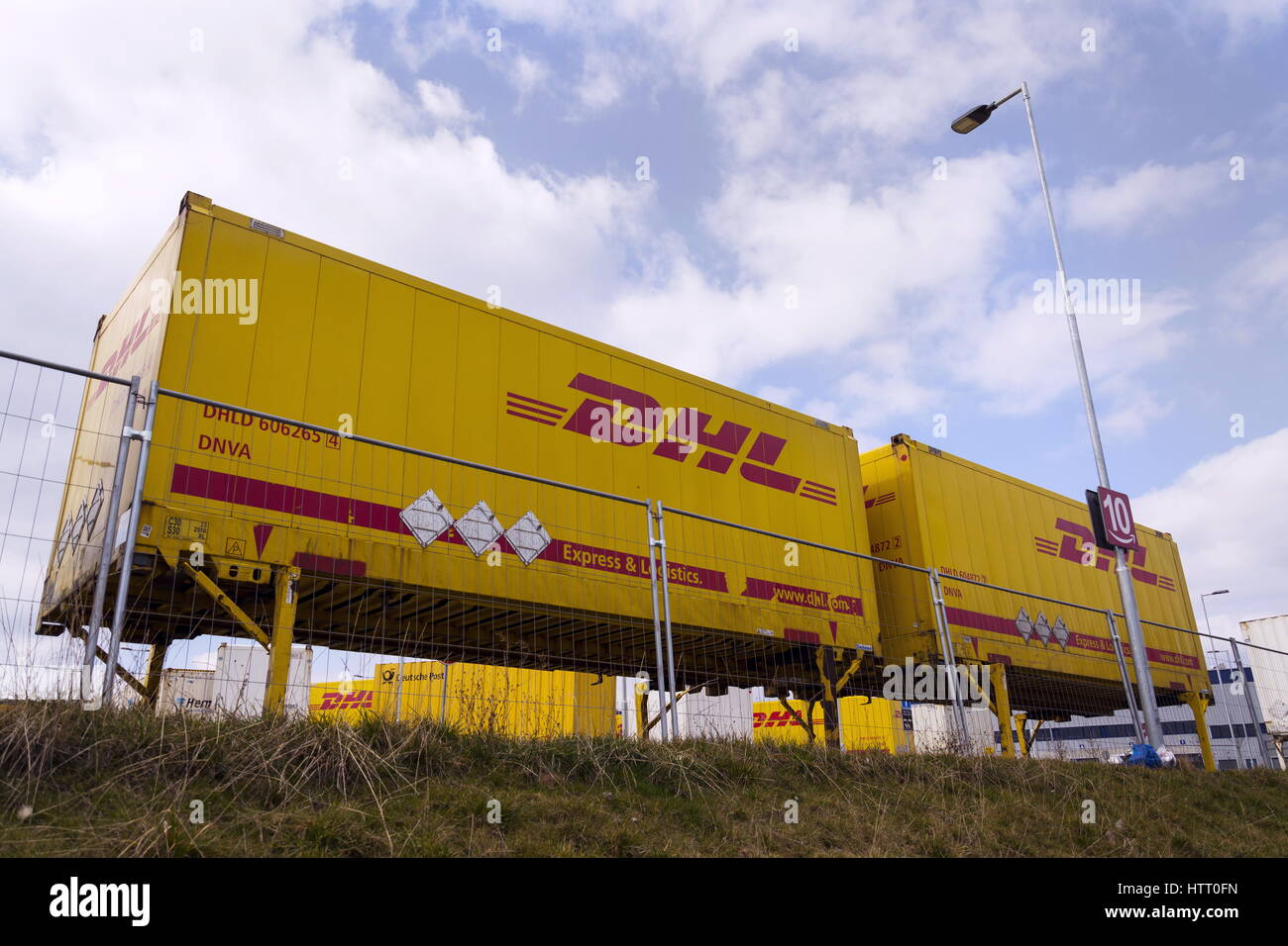 Dhl shipping containers hi-res stock photography and images - Alamy