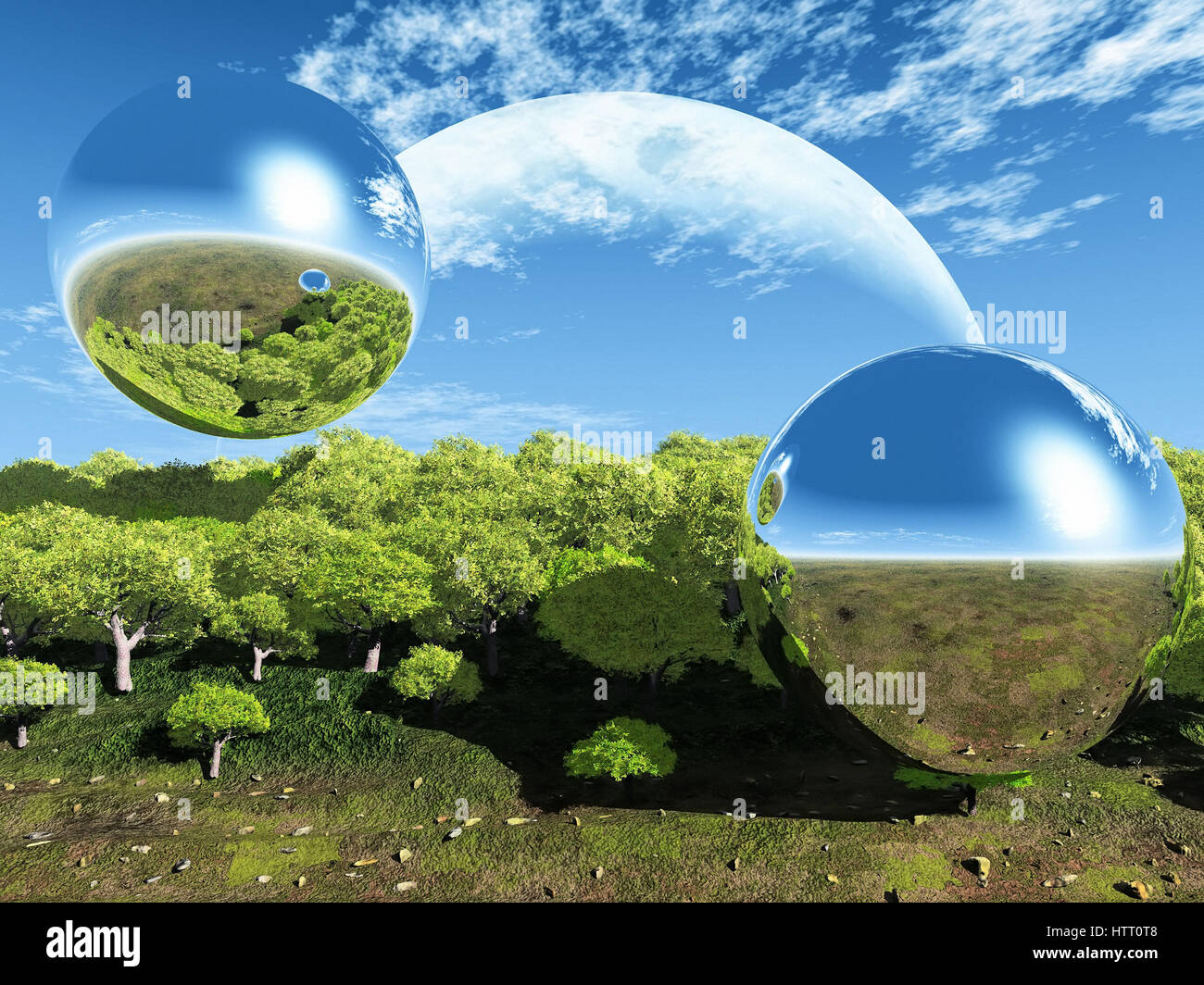 bubble nature and the moon Stock Photo - Alamy