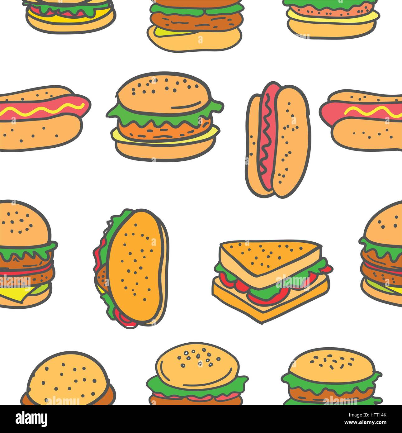 Chicken burger chips Stock Vector Images - Alamy