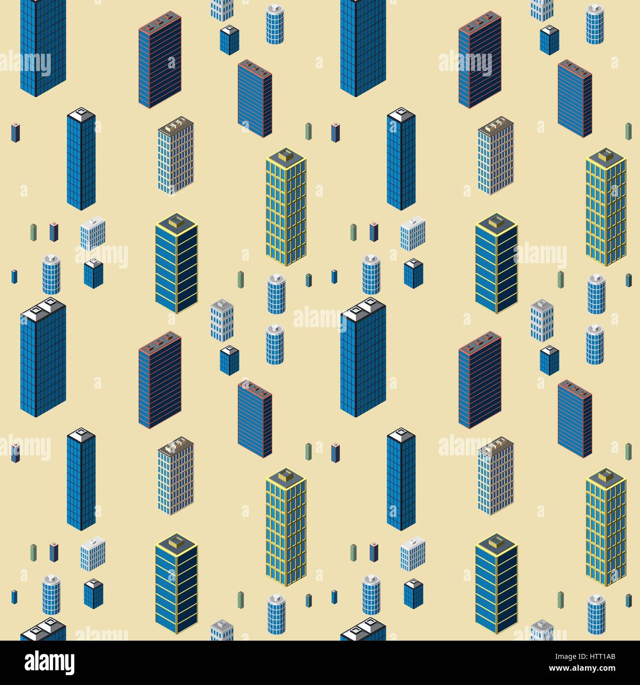 Isometric buildings seamless pattern Stock Vector Image & Art - Alamy