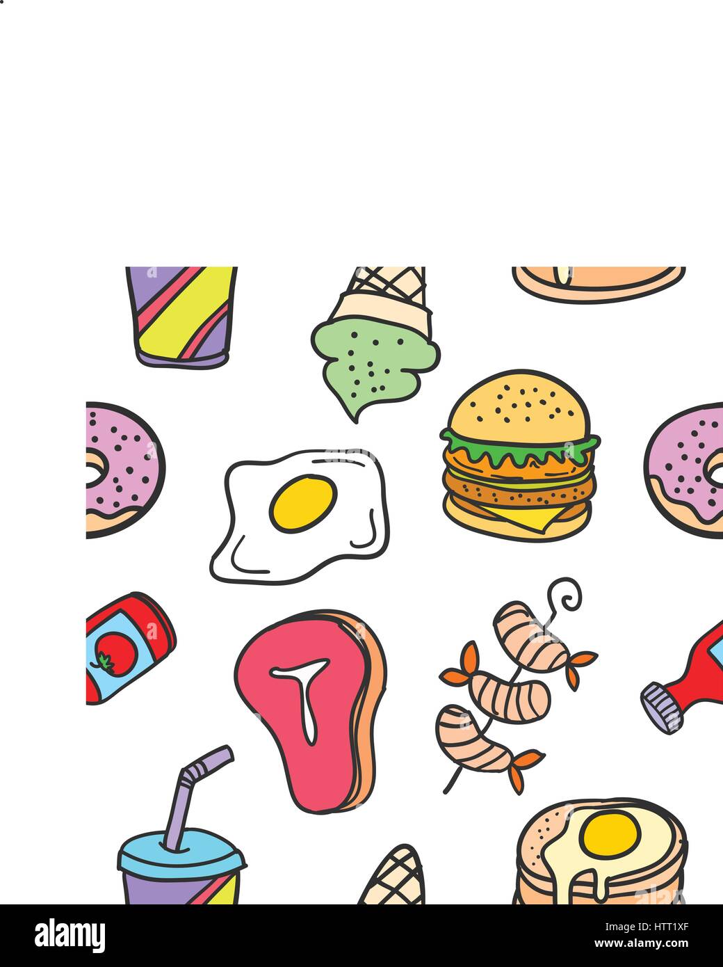 Collection stock of food delicious doodles Stock Vector Image & Art - Alamy