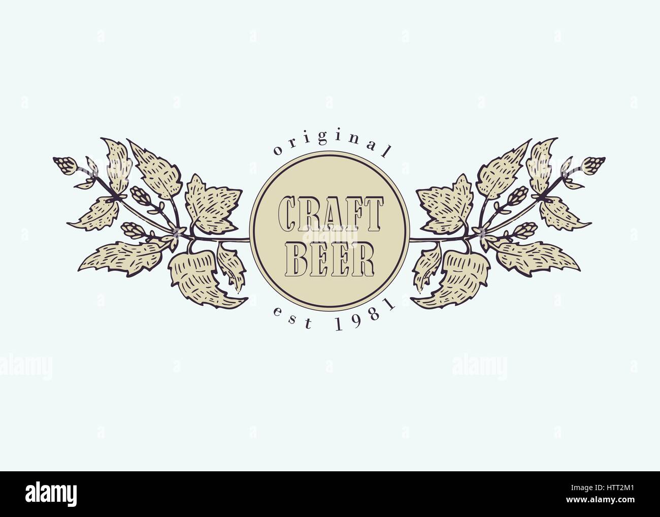 Original vintage retro line art badge logo for beer house, bar, pub ...