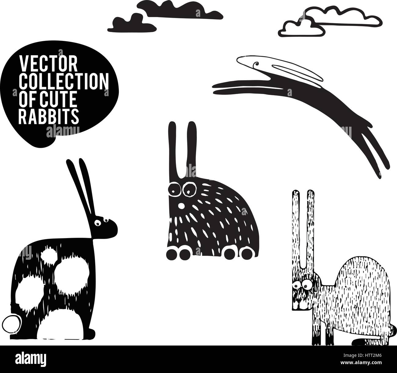 Six rabbits Stock Vector Images - Alamy