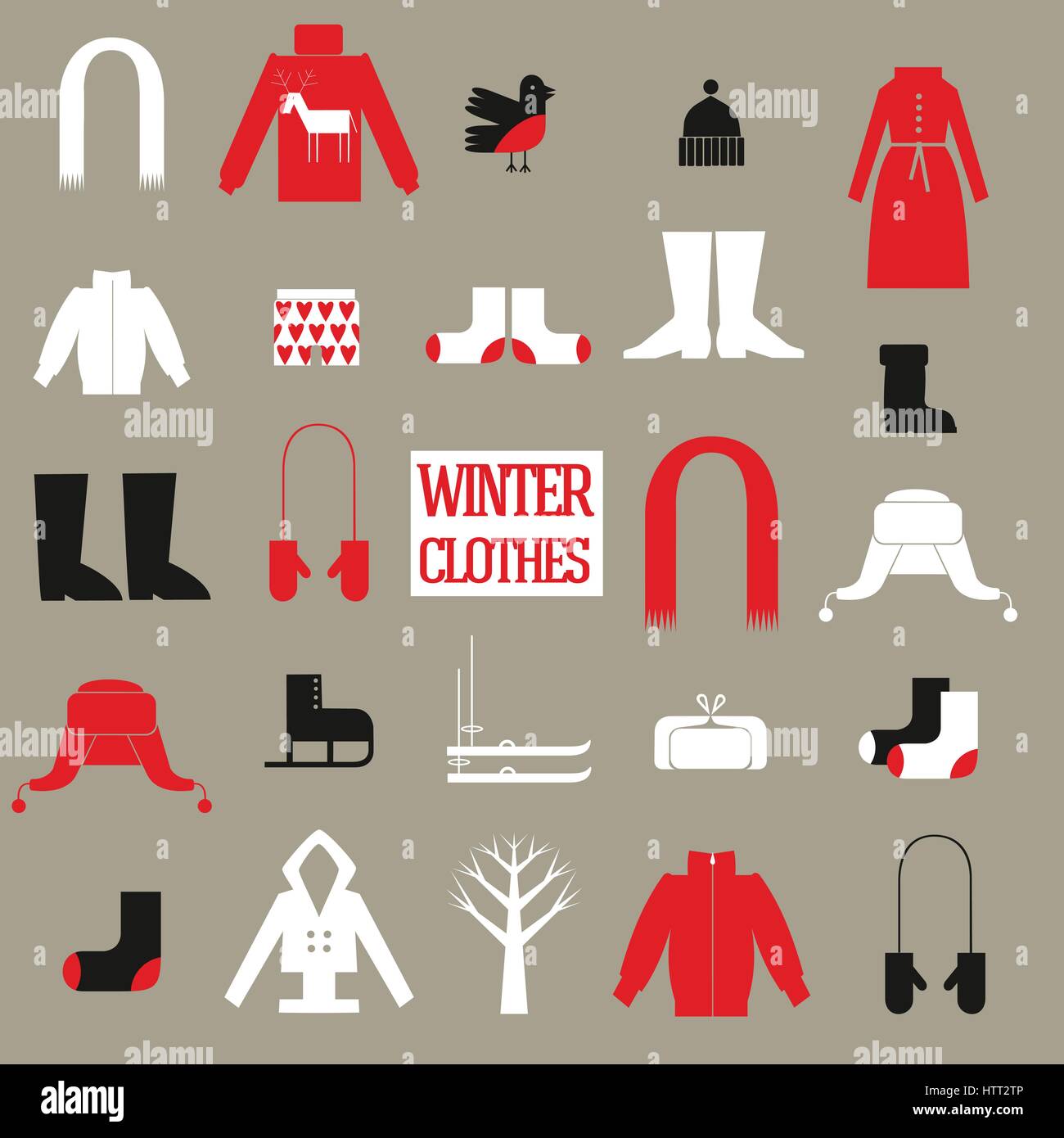 Vector winter clothes Stock Vector Image & Art - Alamy