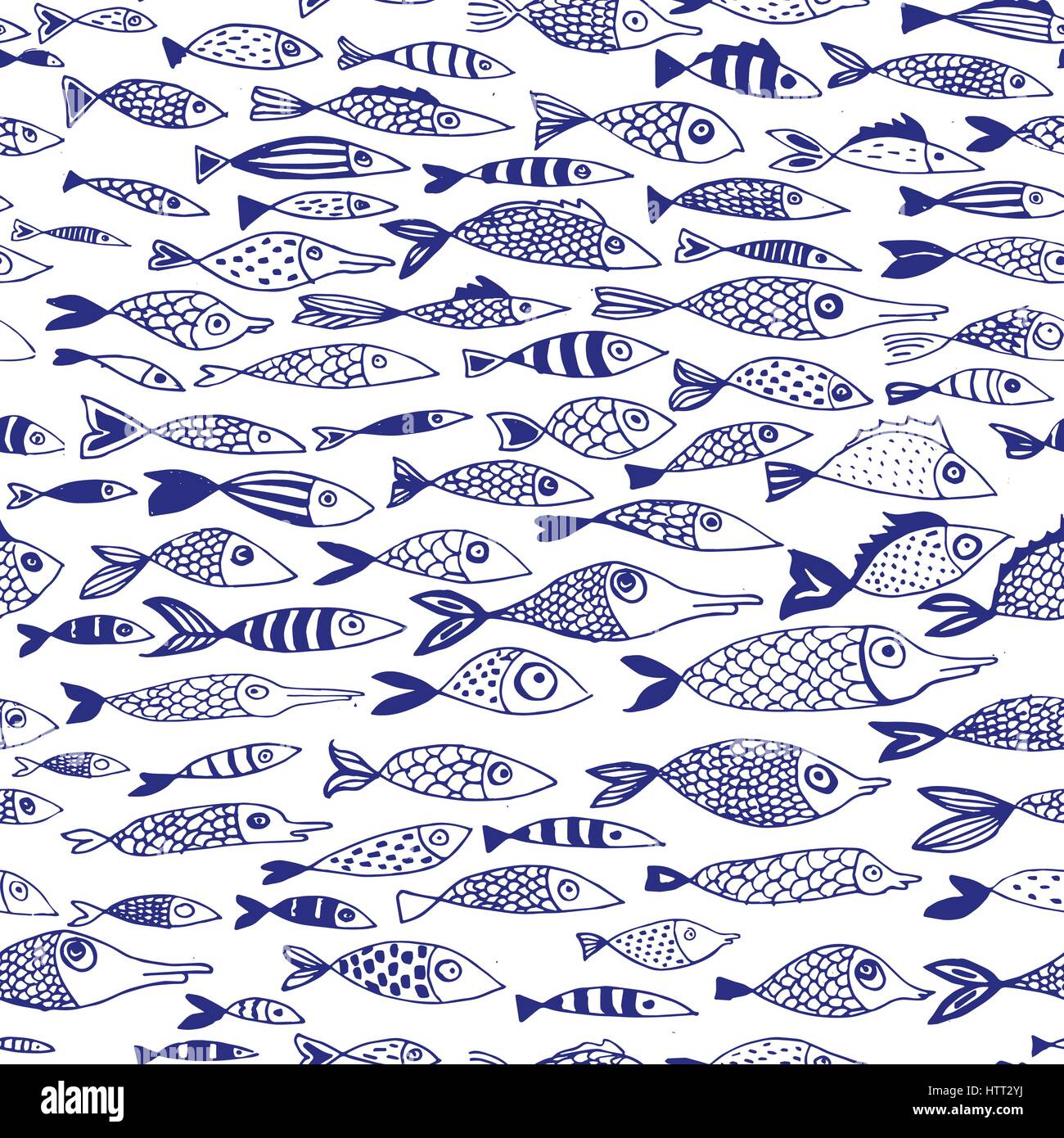 vector seamless pattern with fishes Stock Vector Image & Art - Alamy