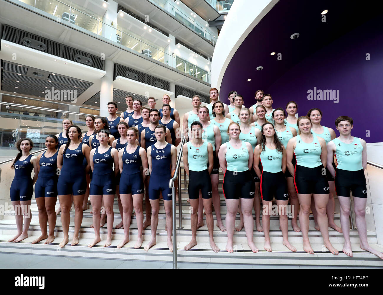 Both men and women Oxford and Cambridge crews during the 2017 Boat Race ...