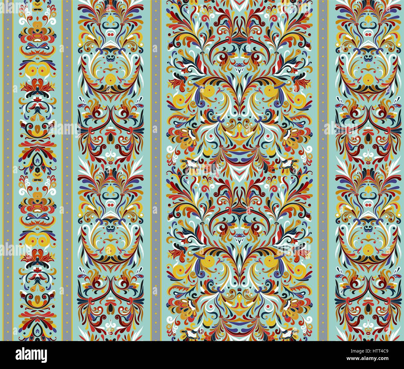 Striped seamless pattern on baroque style. Seamless floral wallpaper ...