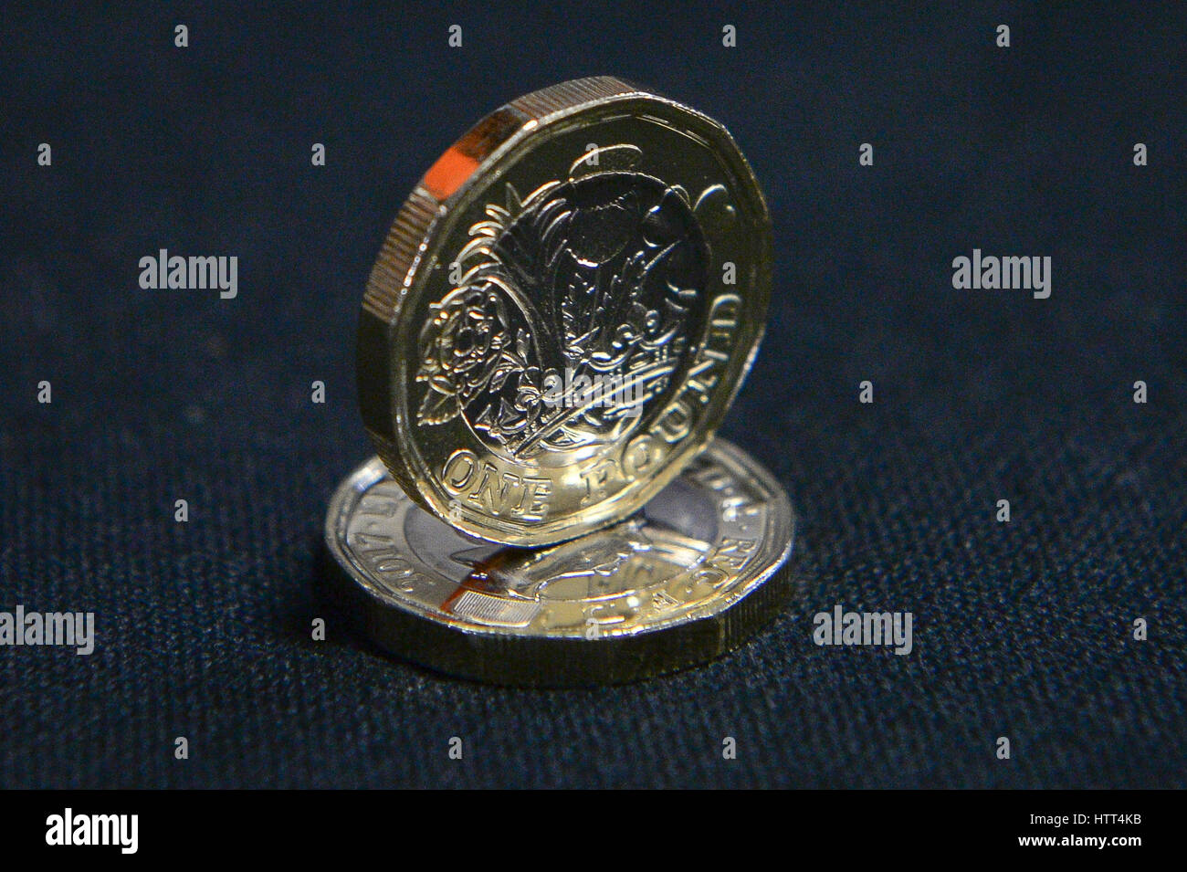Editorial Use only Ð NO COMMERCIAL USE A 12-sided one pound coin at the ...