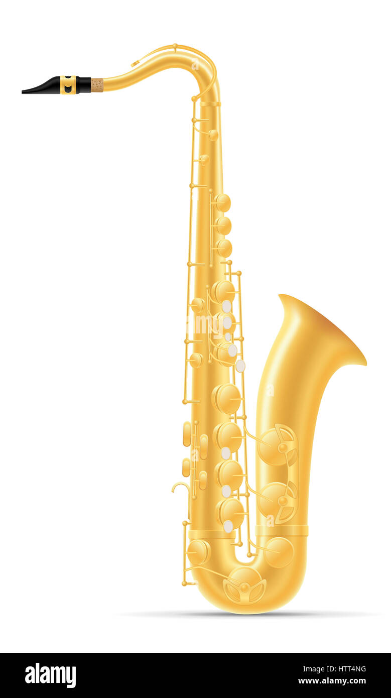 saxophone wind musical instruments stock illustration isolated on white ...