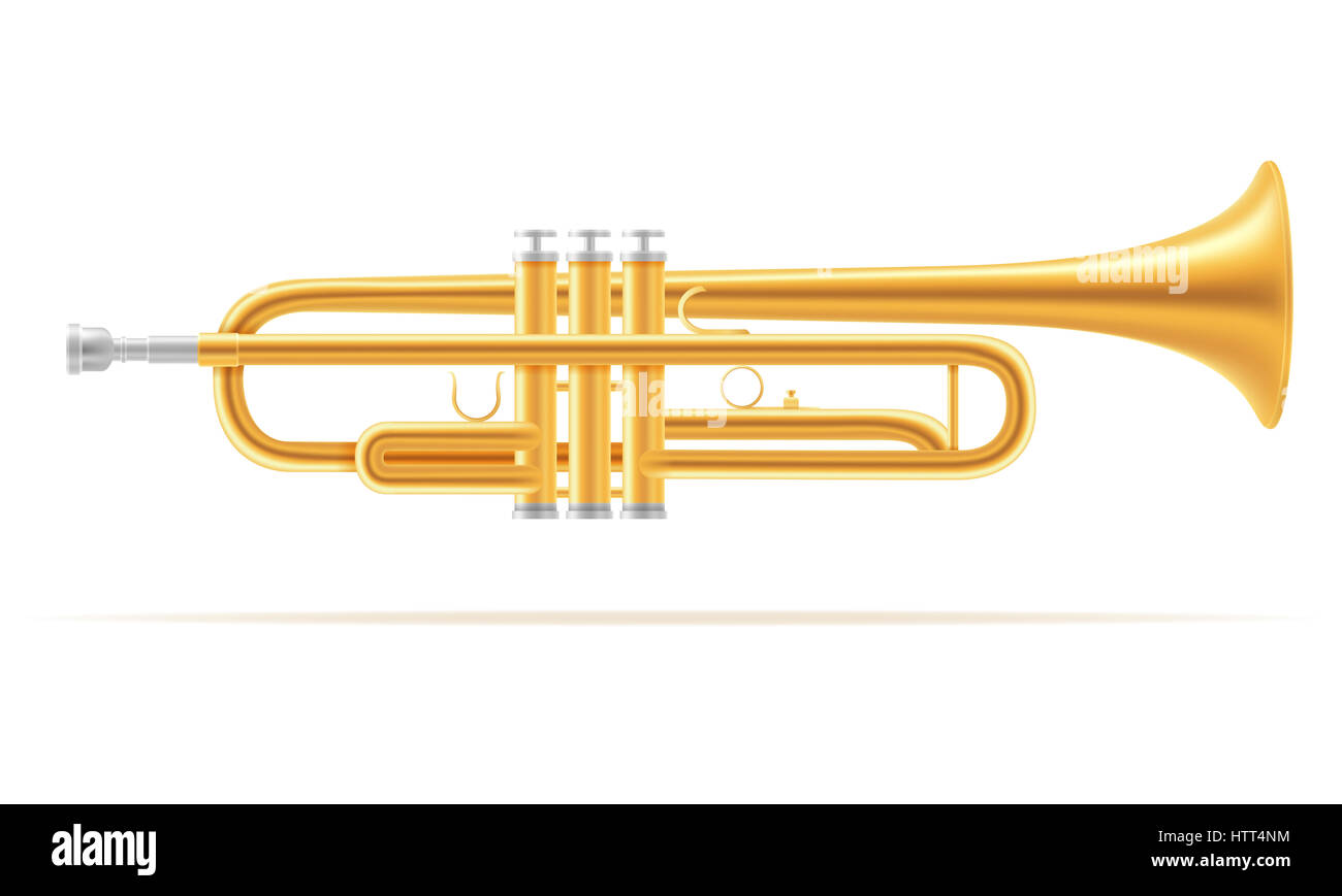 trumpet wind musical instruments stock illustration isolated on white ...