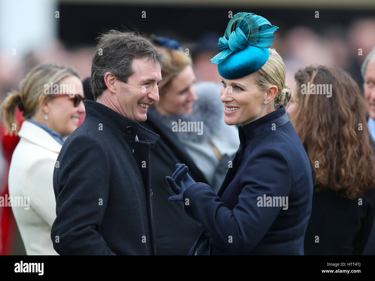 Zara Tindall (right) attending Champion Day of the 2017 Cheltenham ...