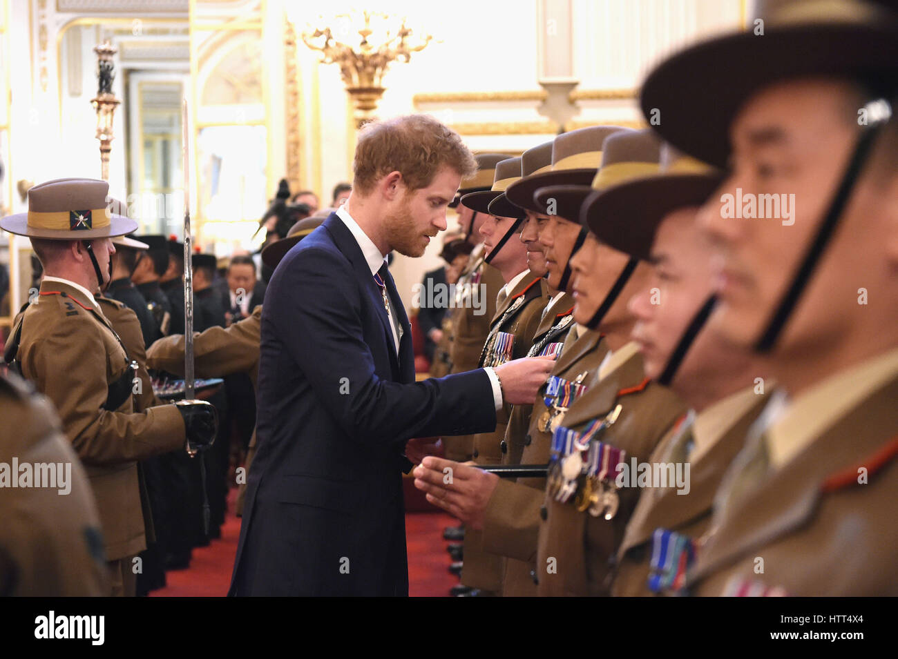 Prince Harry attends a medal presentation for the 2nd Battalion, Royal ...