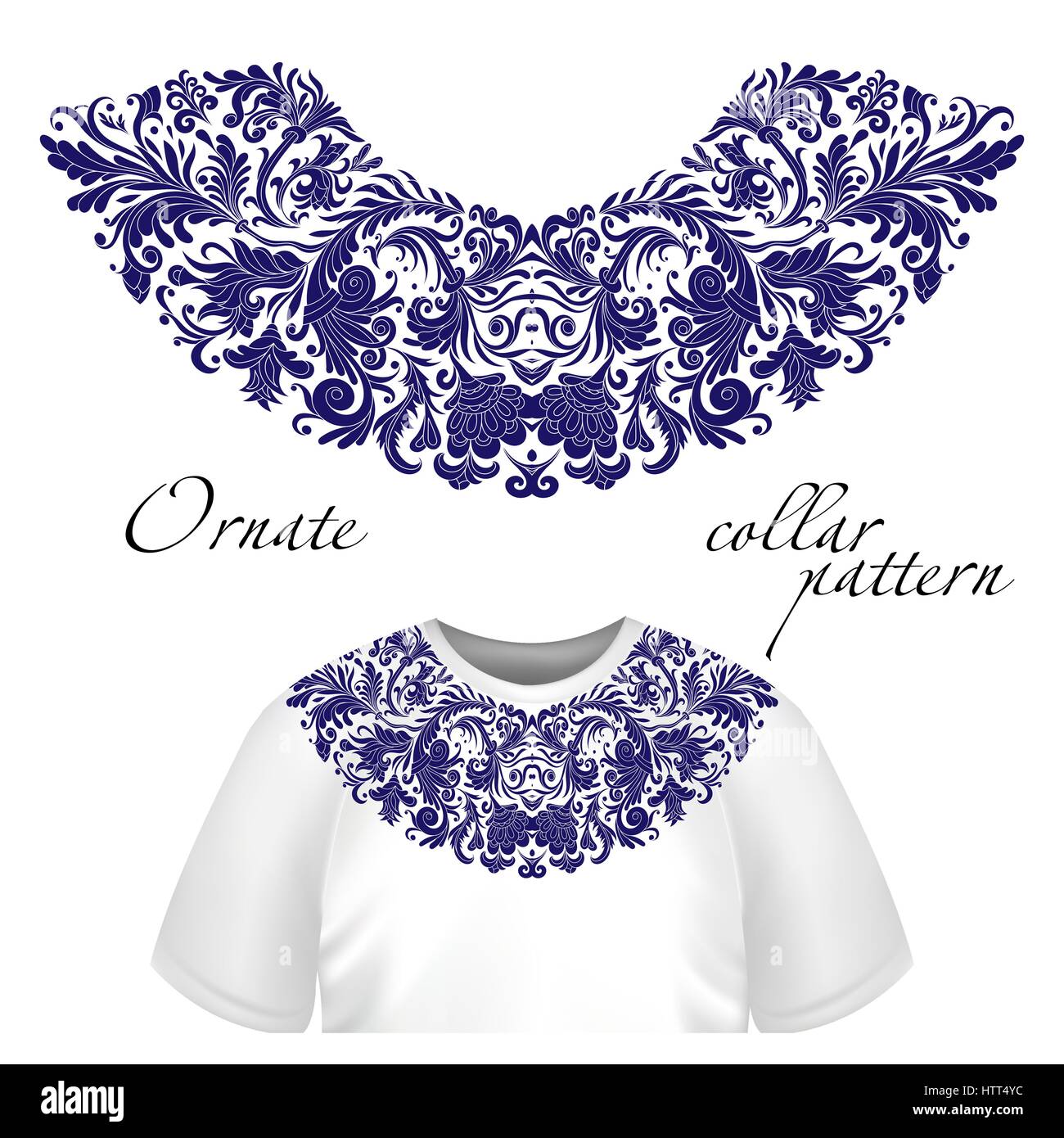 Vector design for collar shirts, shirts, blouses, T-shirt. One colors ...