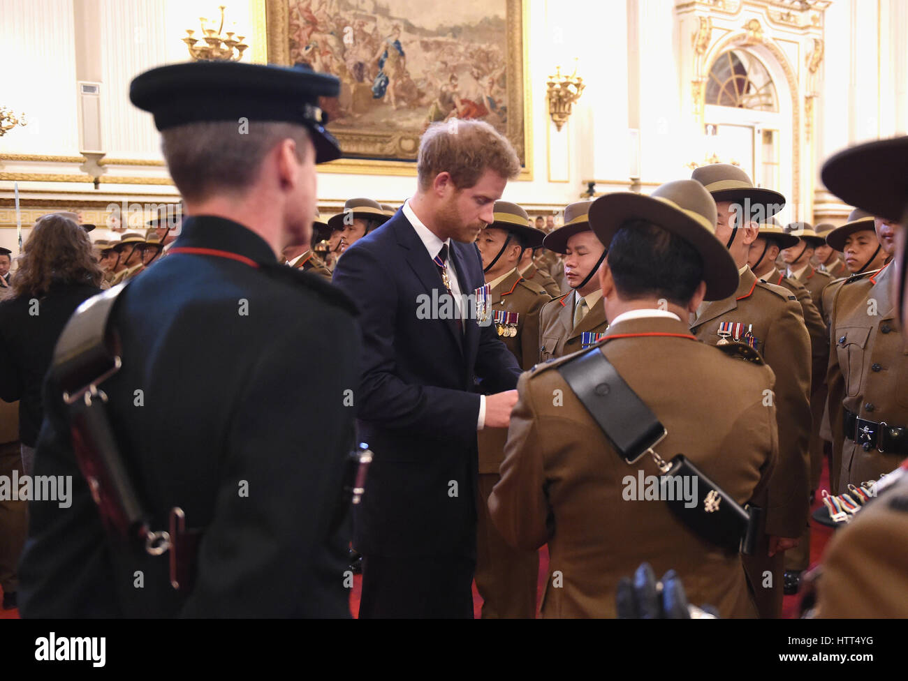Prince Harry attends a medal presentation for the 2nd Battalion, Royal ...