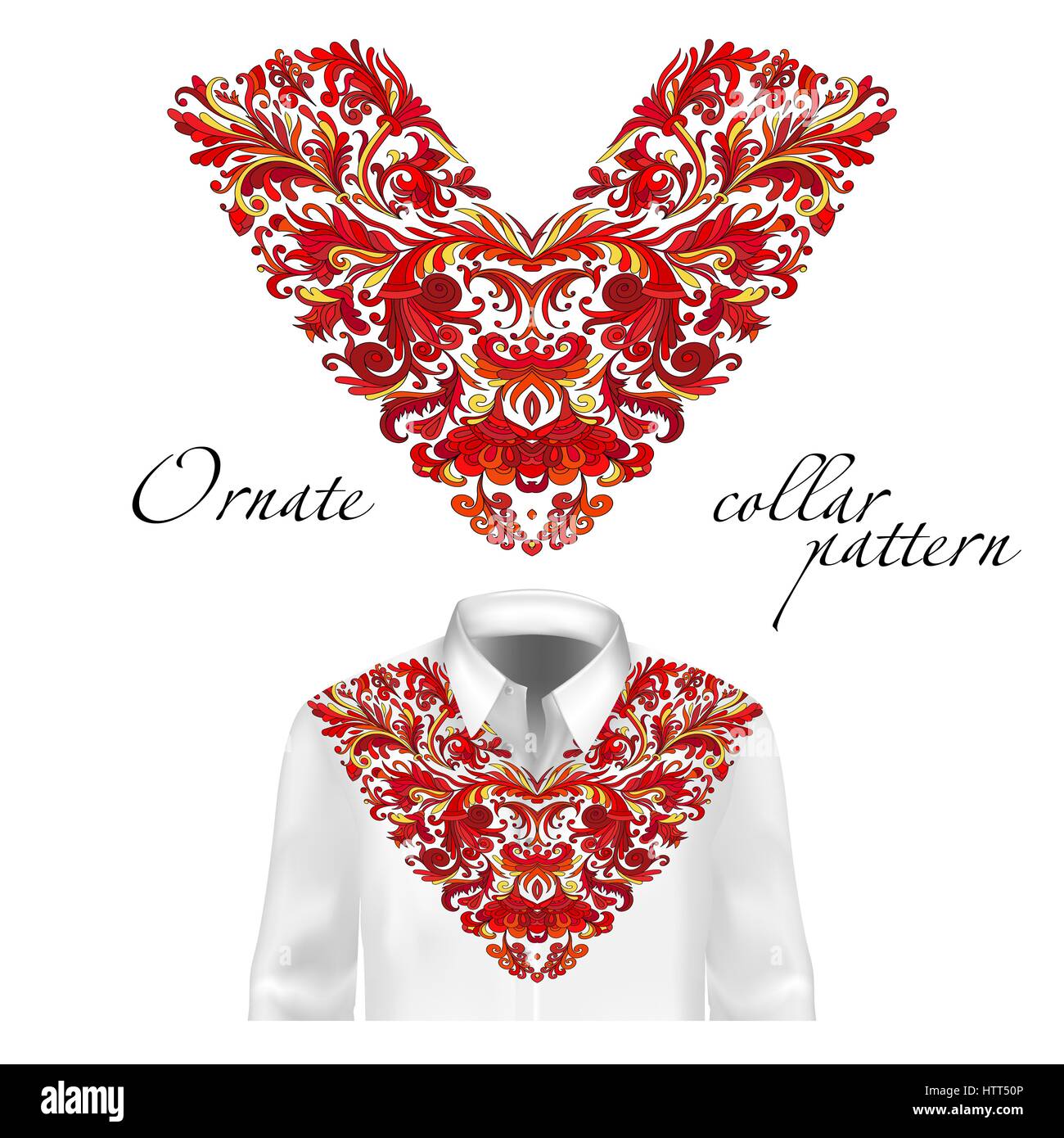 Traditional kashmir embroidery Stock Vector Images - Alamy