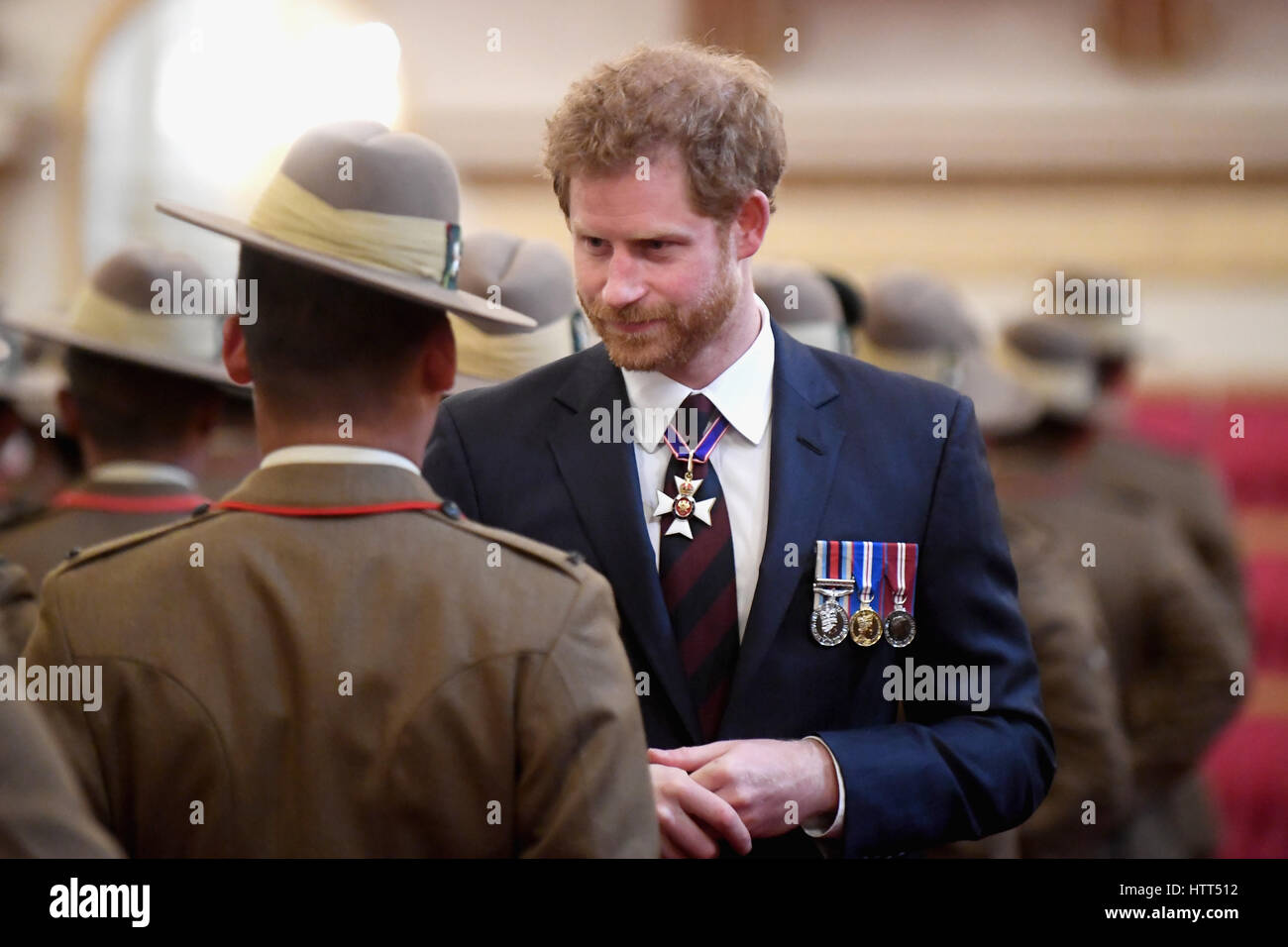 Prince Harry attends a medal presentation for the 2nd Battalion, Royal ...