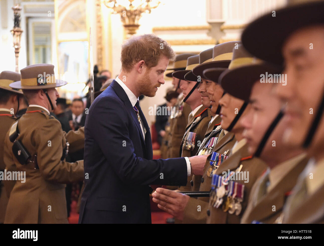 Prince Harry attends a medal presentation for the 2nd Battalion, Royal ...