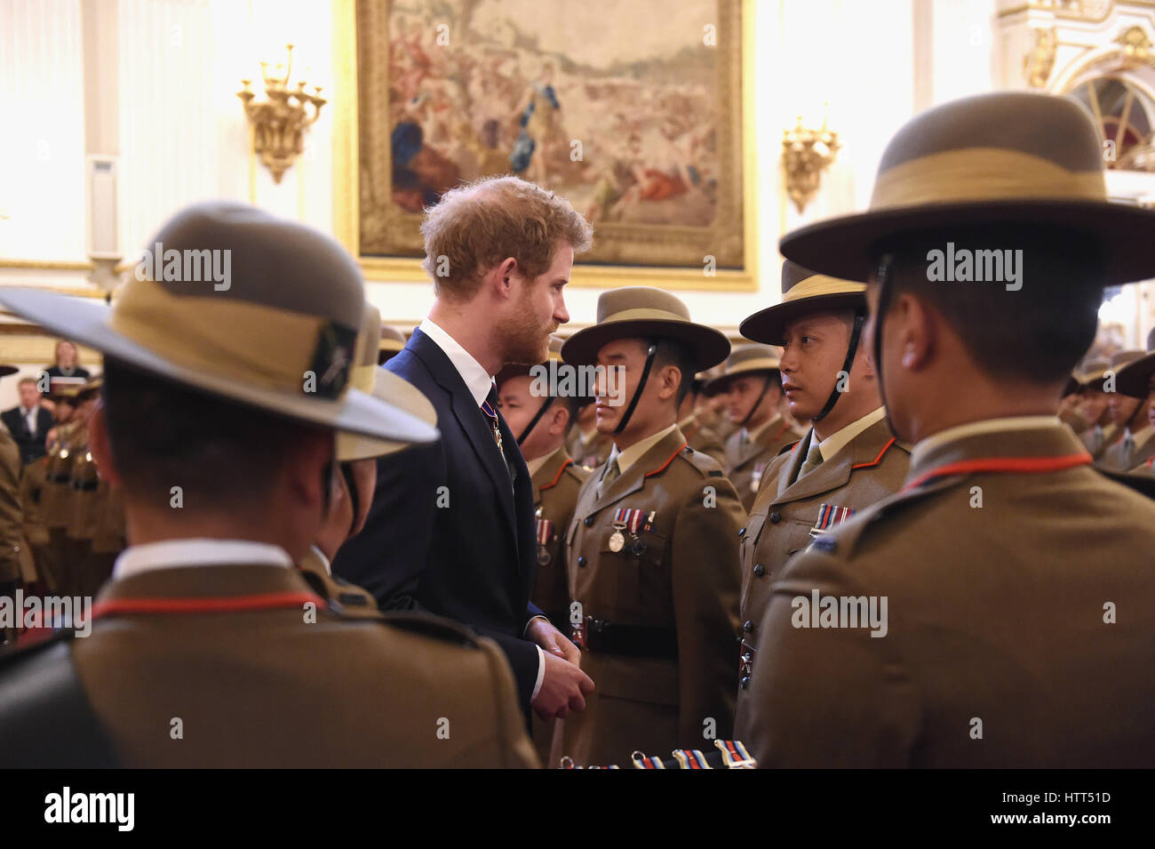 Prince Harry attends a medal presentation for the 2nd Battalion, Royal ...