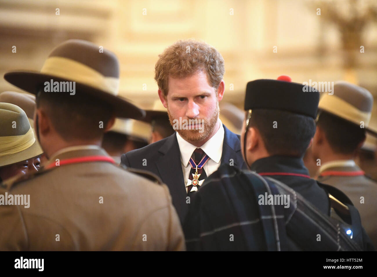 Prince Harry attends a medal presentation for the 2nd Battalion, Royal ...