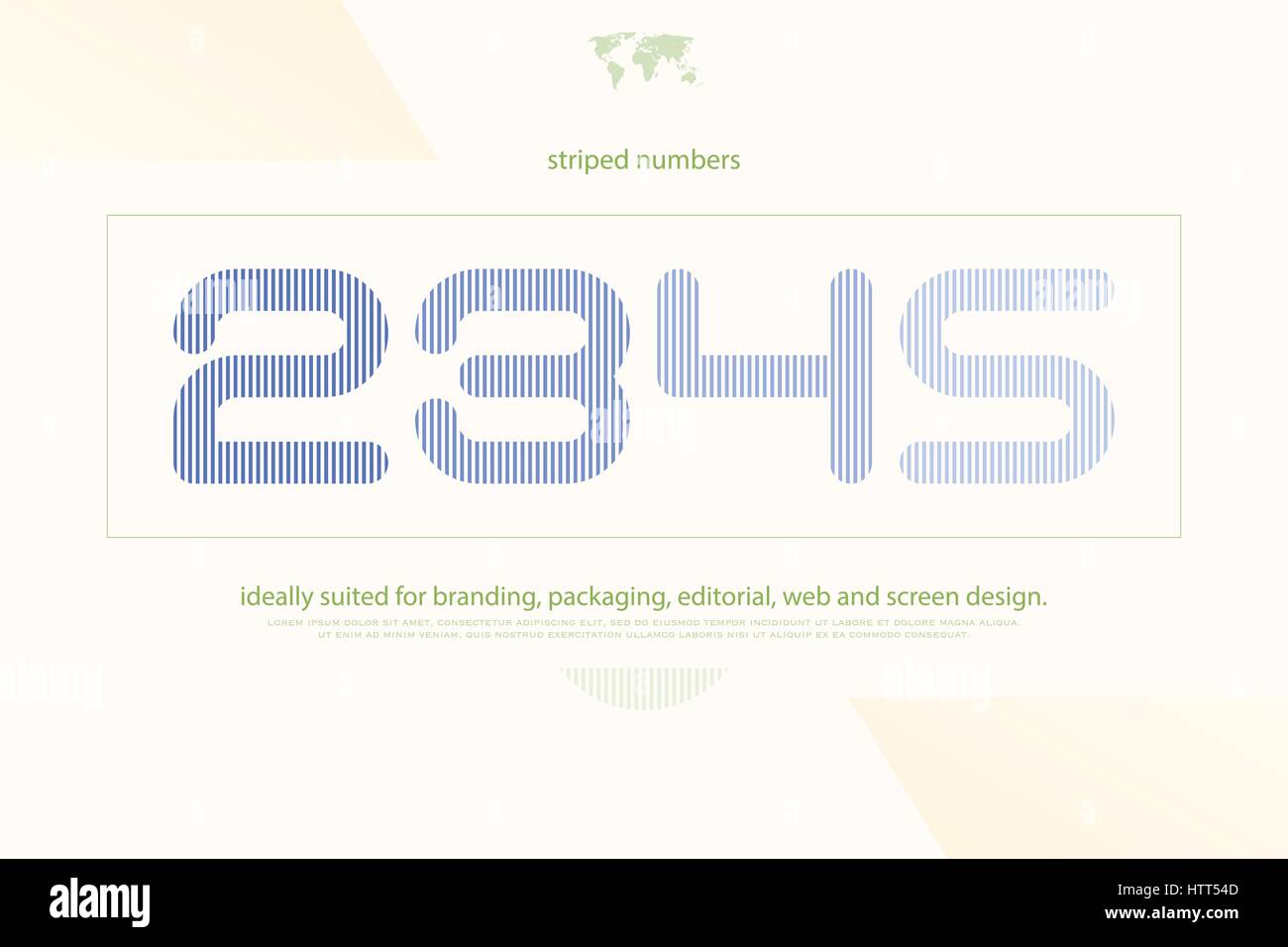 set of isolated numbers. vector font type design. modern, striped ...