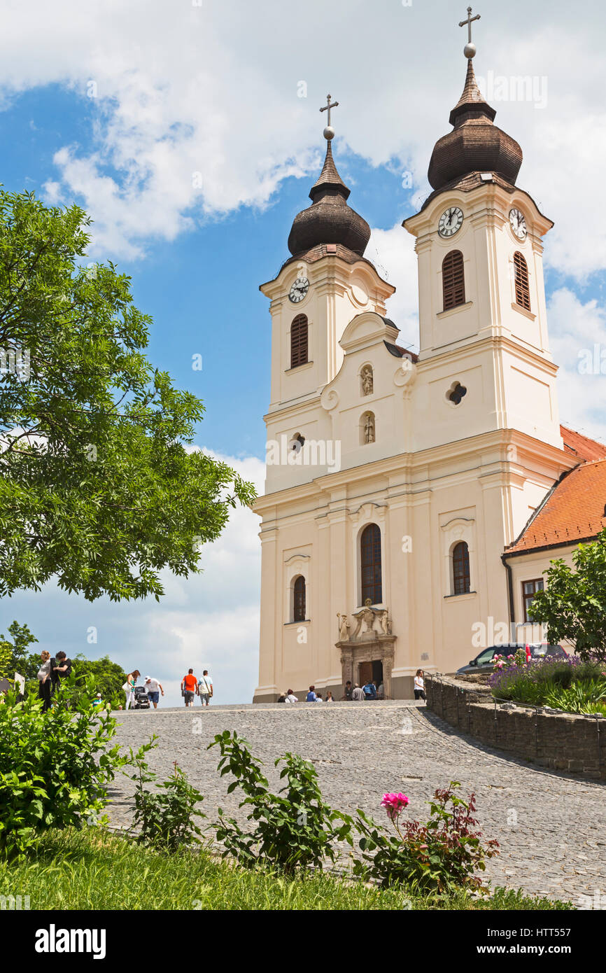 Tihany village on shores of Lake Balaton, Tihany Peninsula, Hungary ...