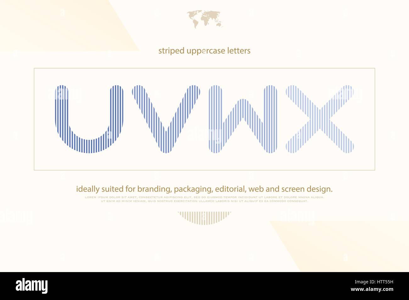 branding alphabet letters. vector font type design. modern, striped ...