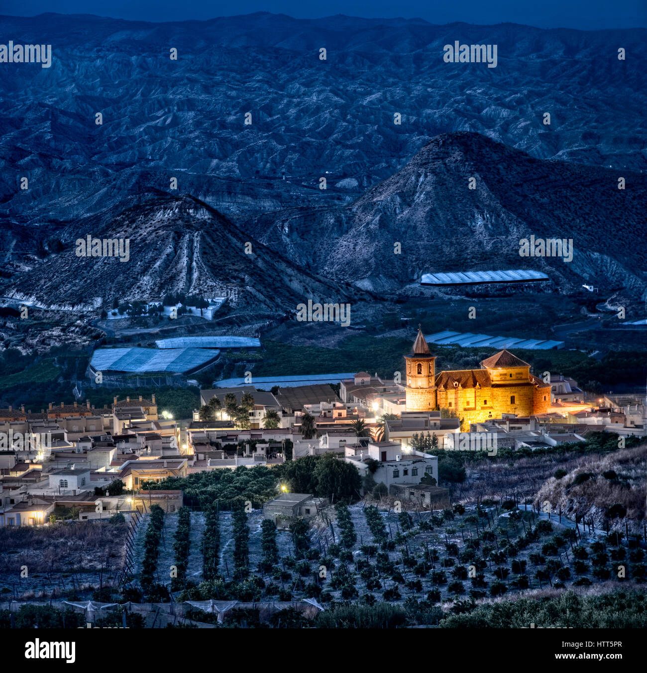 Village in Valley of Andarax Riven in Almería Stock Photo - Alamy