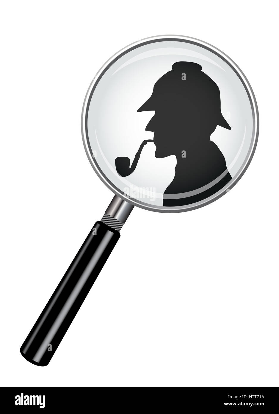 Detective Silhouette Magnifying Glass
