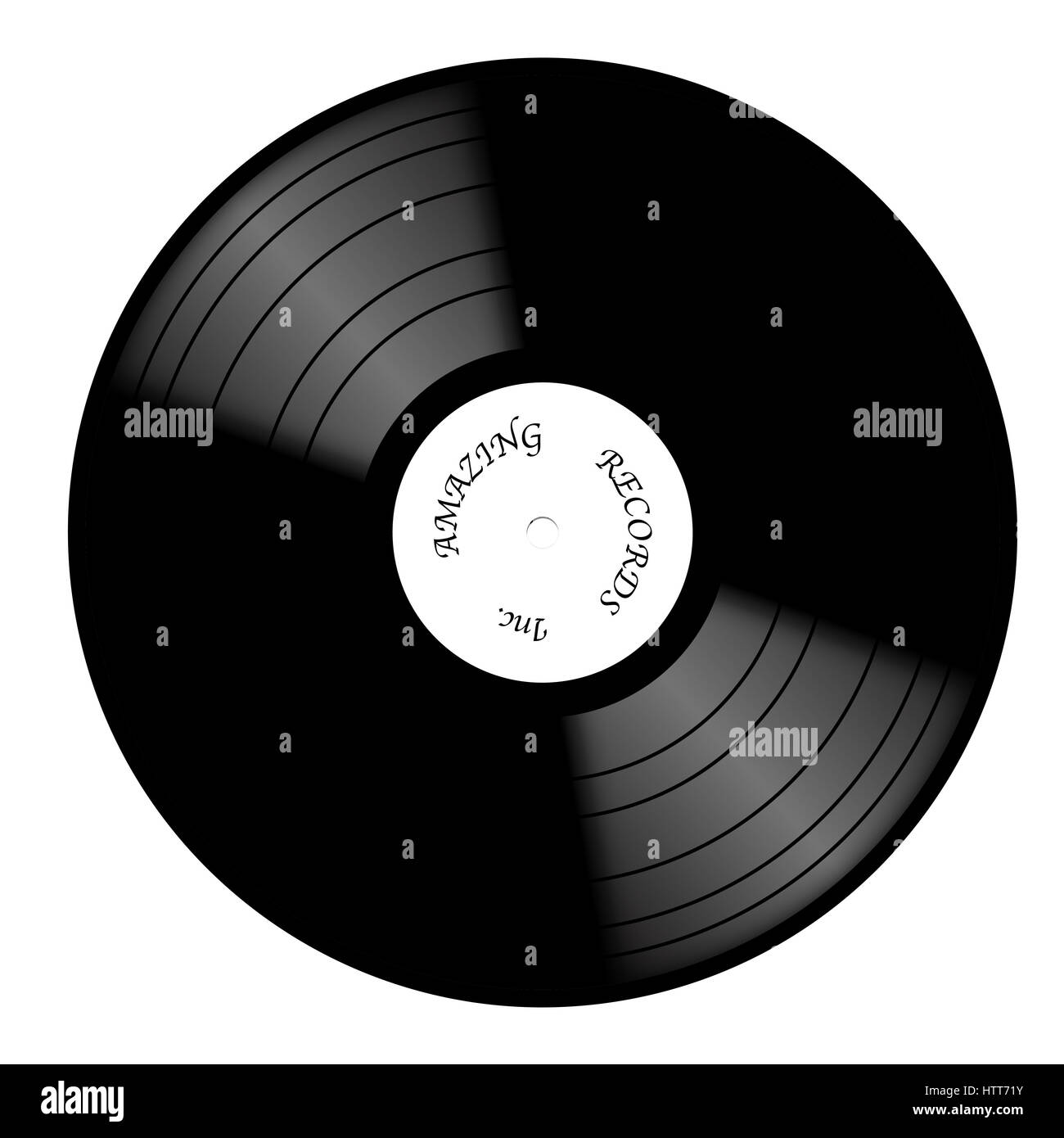 A vinyl record with white label isolated on a white background Stock ...