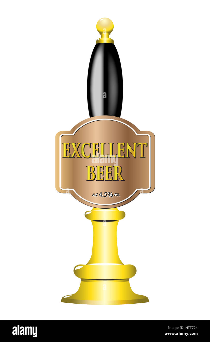 A beer pump design with text isolated on a white background Stock Photo ...