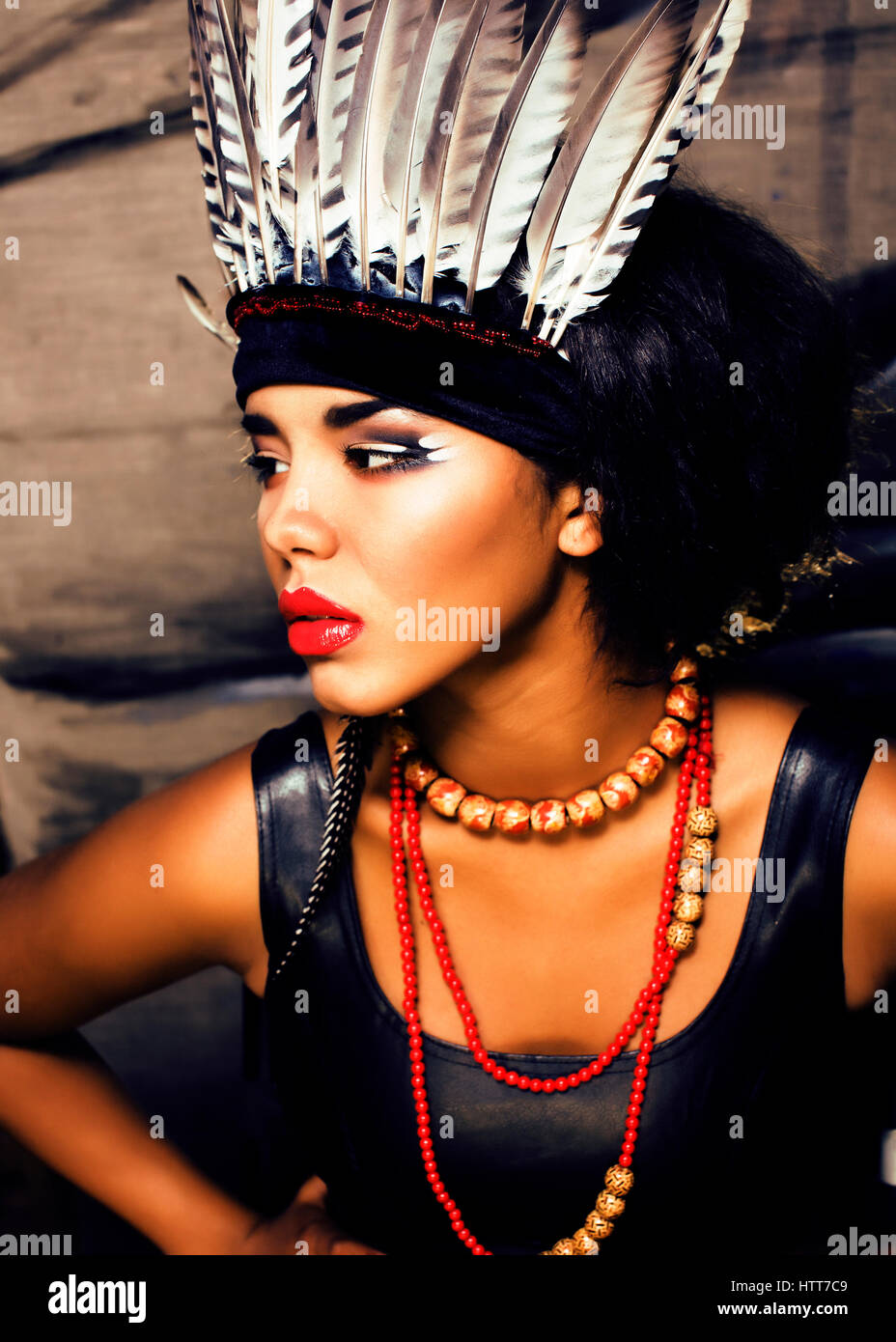 Native american halloween costume hi-res stock photography and images ...